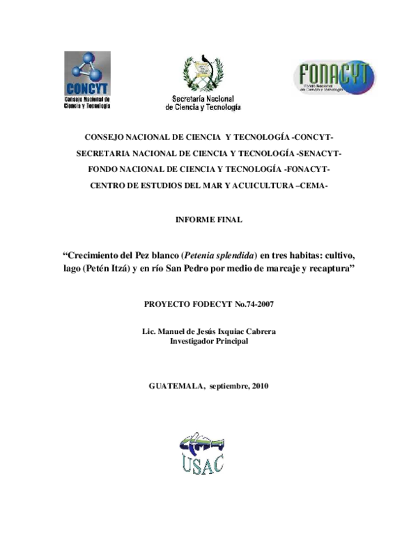 (PDF) CONSEJO NACIONAL DE CIENCIA Y TECNOLOGÍA -CONCYT- SECRETARIA ...