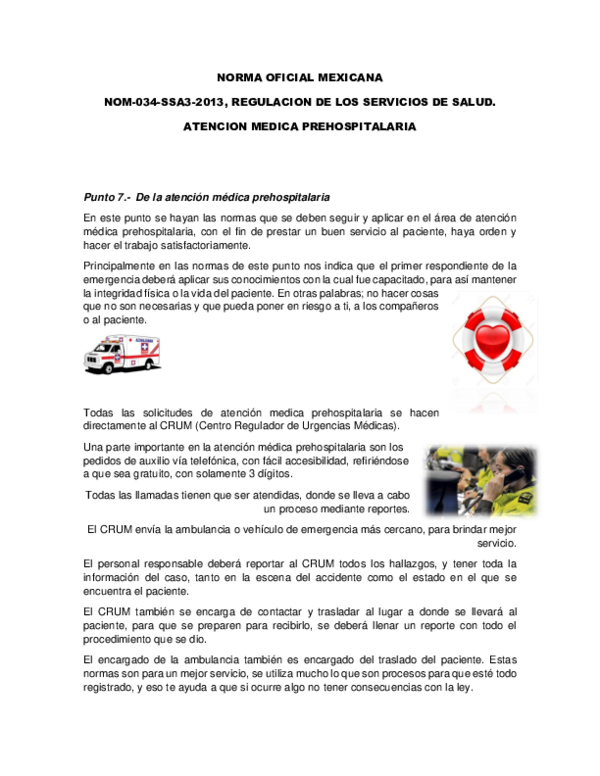 (DOC) NORMA OFICIAL MEXICANA NOM-034-SSA3-2013, REGULACION DE LOS SERVICIOS DE SALUD. ATENCION ...