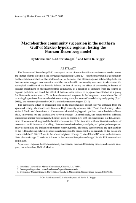 (PDF) Macrobenthos community succession in the northern Gulf of Mexico ...