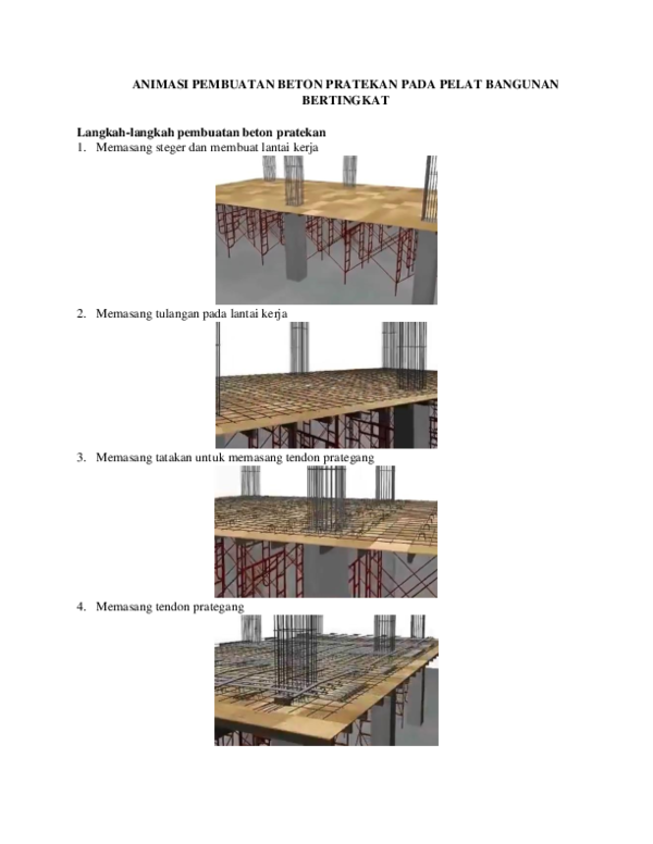 (DOC) ANIMASI PEMBUATAN BETON PRATEKAN PADA PELAT BANGUNAN BERTINGKAT ...