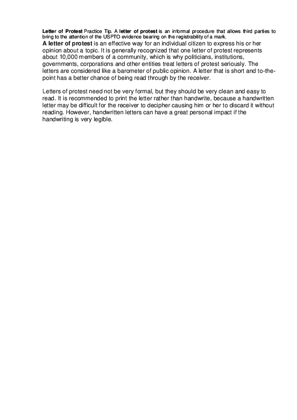 (DOC) Letter of Protest