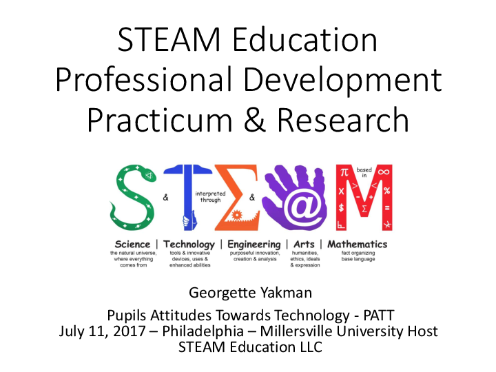 (PDF) STEAM Education Professional Development Practicum & Research