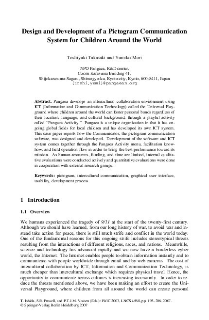 (PDF) Design and Development of a Pictogram Communication System for ...
