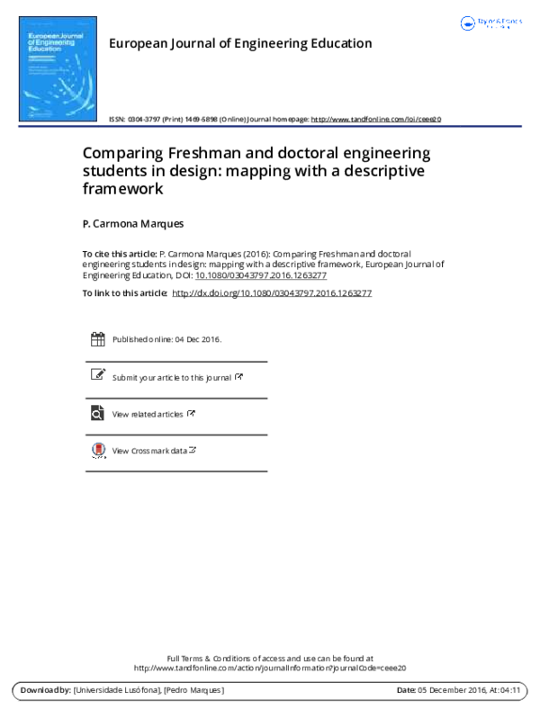 (PDF) Students with Differing Design Processes as Freshmen: Case ...