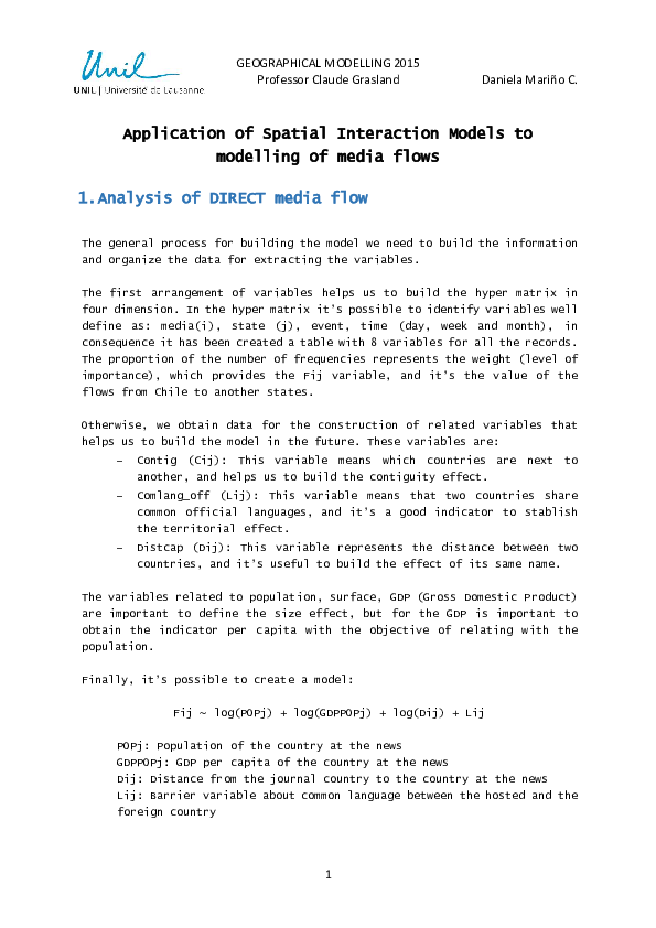 (PDF) Application of Spatial Interaction Models to modelling of media flows 1. Analysis of ...