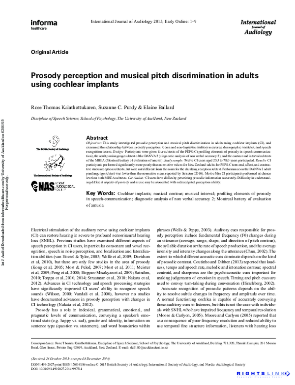 (PDF) Prosody perception and musical pitch discrimination in adults ...