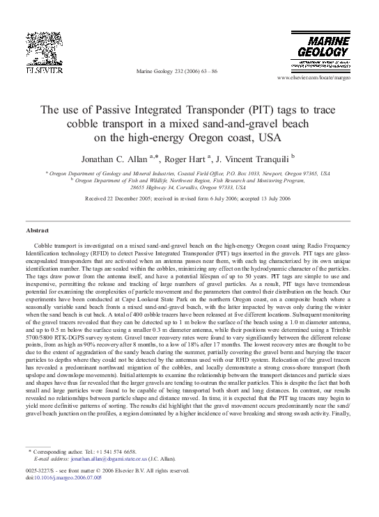 (PDF) The use of Passive Integrated Transponder (PIT) tags to trace ...