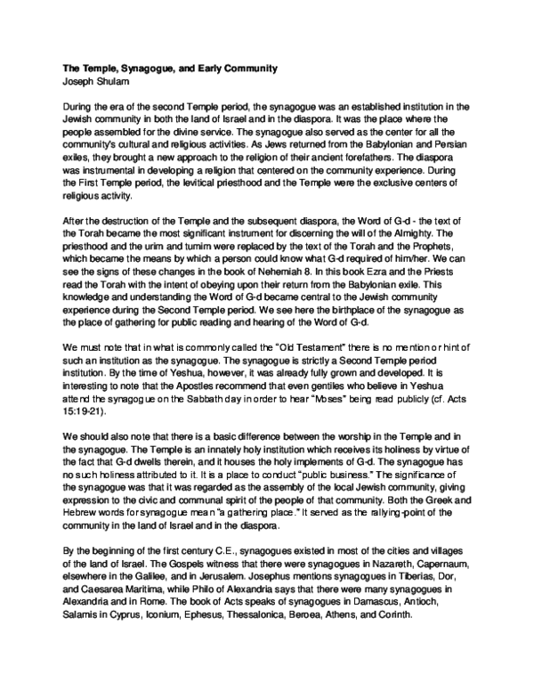 (DOC) The Synagogue and Temple in the New Testament.docx
