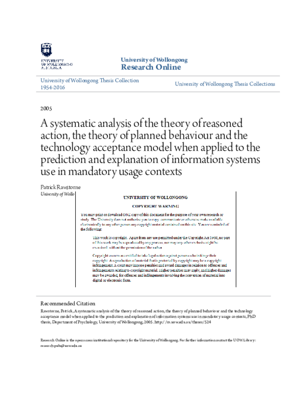 (PDF) Modeling utilization of planned information technology | Timothy ...