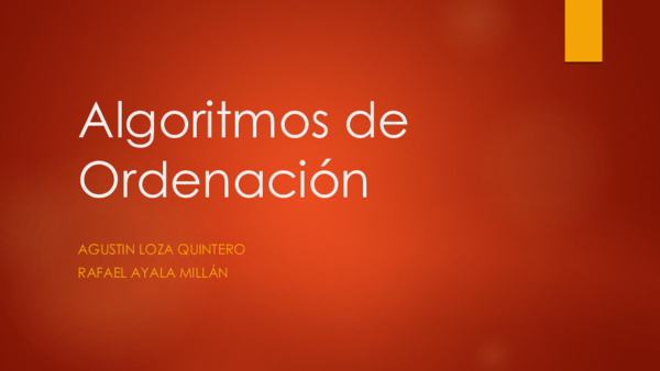 (PPT) Algoritmos de Ordenación