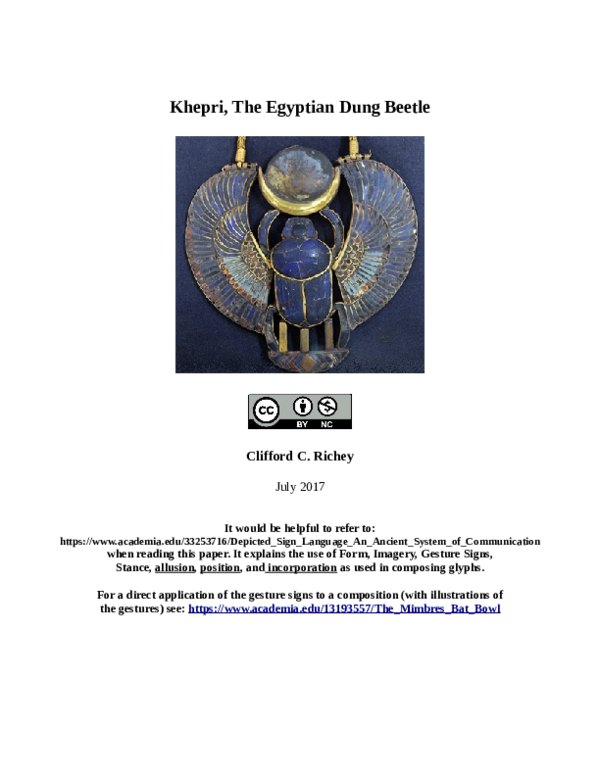 (PDF) Khepri, The Egyptian Dung Beetle