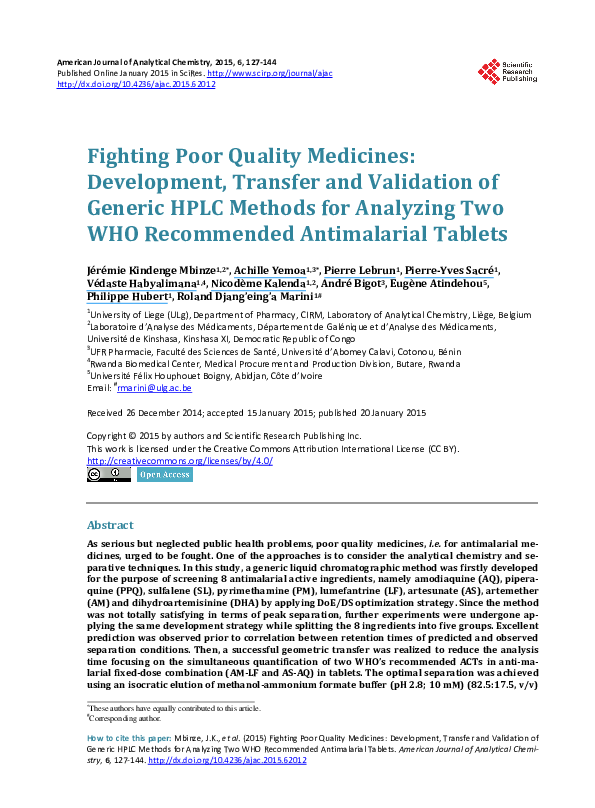 (PDF) Fighting Poor Quality Medicines: Development, Transfer and ...