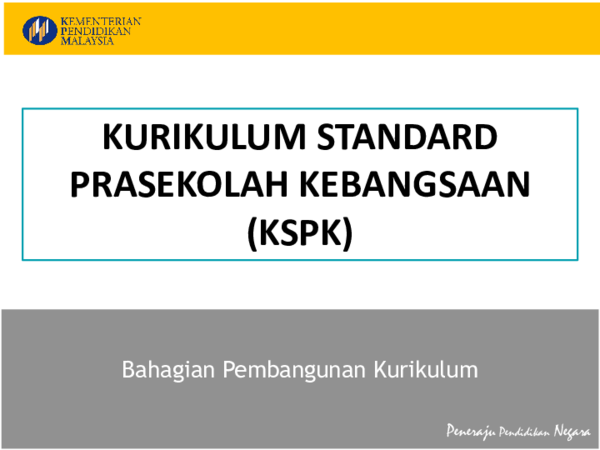 (PDF) KURIKULUM STANDARD PRASEKOLAH KEBANGSAAN (KSPK