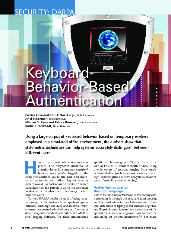 (PDF) Keyboard-Behavior-Based Authentication