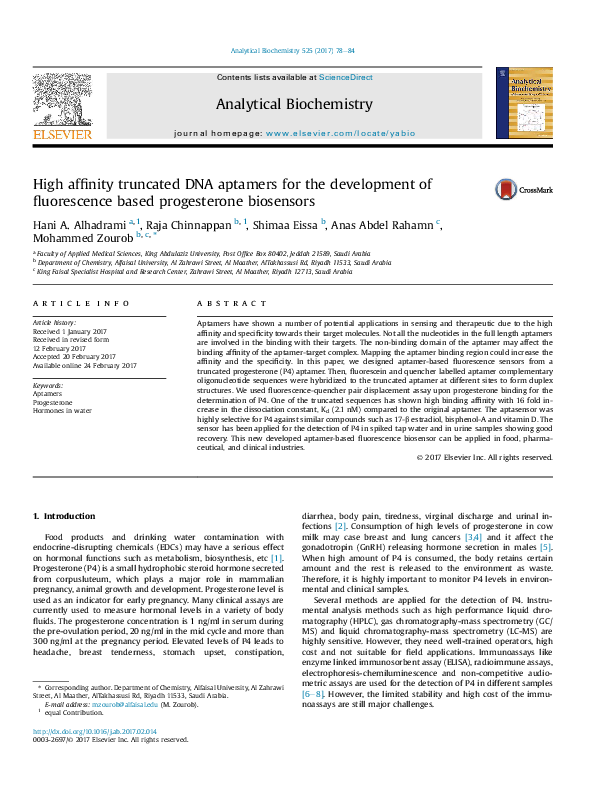 (PDF) High affinity truncated DNA aptamers for the development of ...