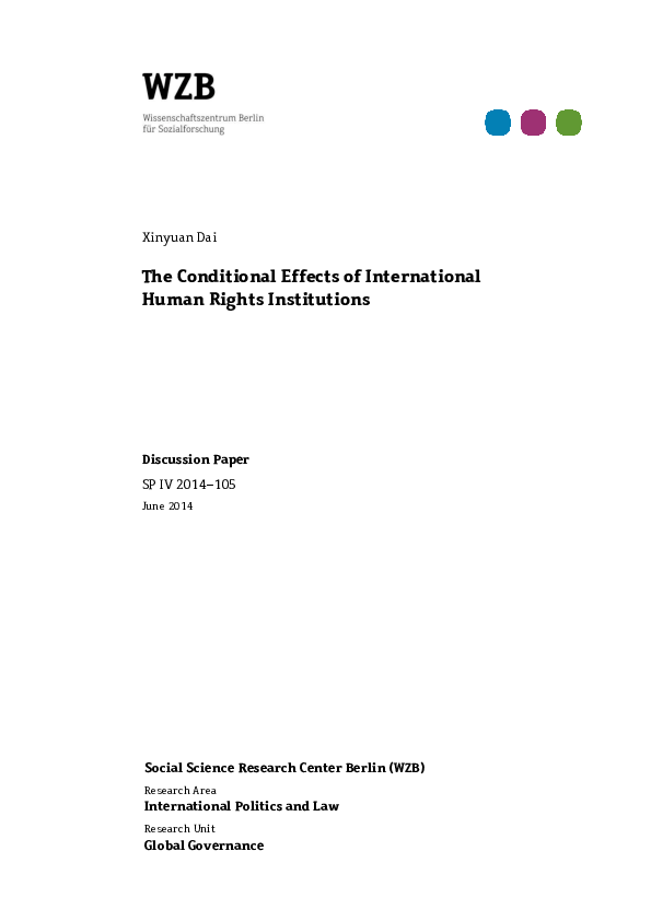 (PDF) Xinyuan Dai, "The Conditional Effects of International Human ...