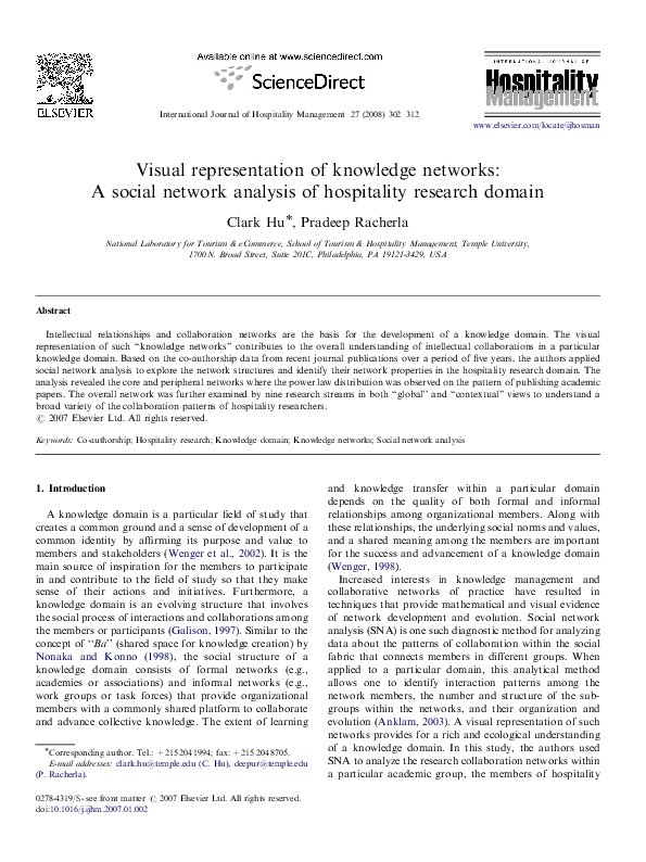 Pdf Visual Representation Of Knowledge Networks A Social Network