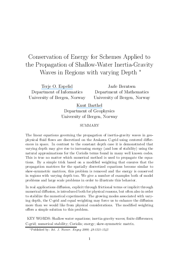 (PDF) Conservation of energy for schemes applied to the propagation of ...