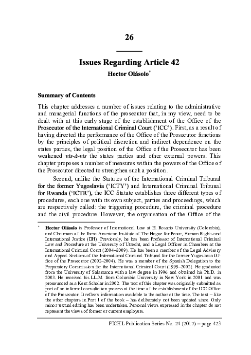 (PDF) Issues Regarding Article 42