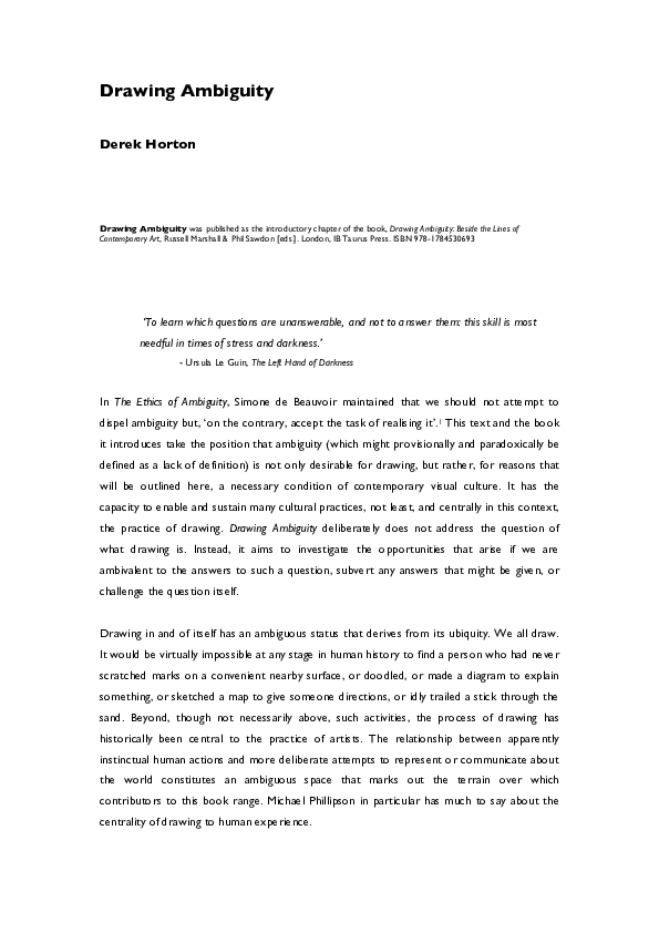 (PDF) Drawing Ambiguity