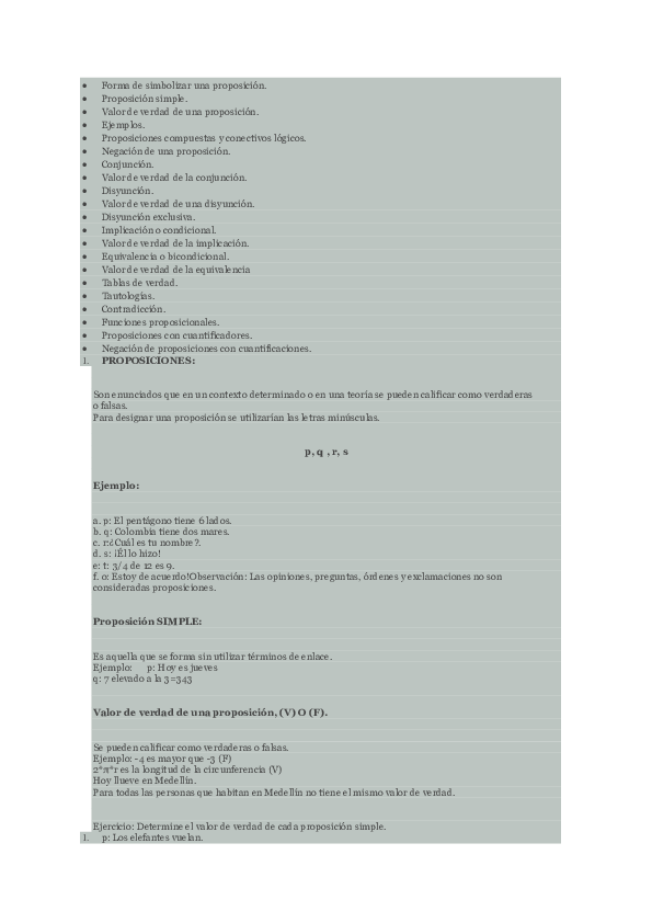 (DOC) Forma de simbolizar una proposición