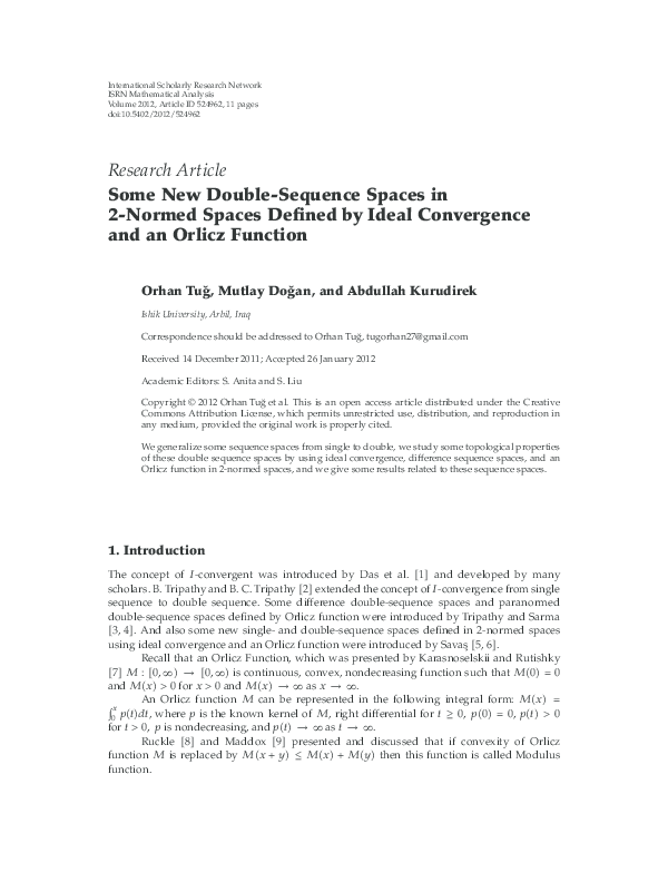 Pdf Some New Double Sequence Spaces In 2 Normed Spaces Defined By Ideal Convergence And An