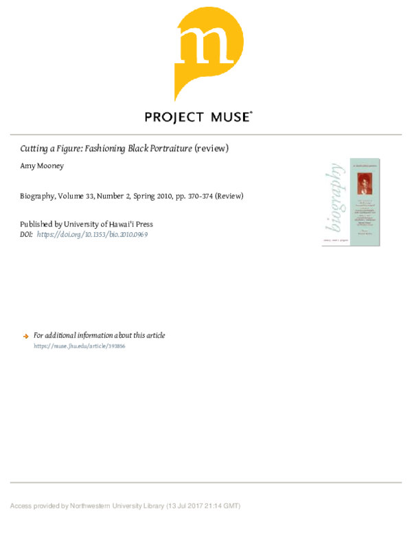 (PDF) Review of Richard J. Powell, Cutting a Figure: Fashioning Black ...