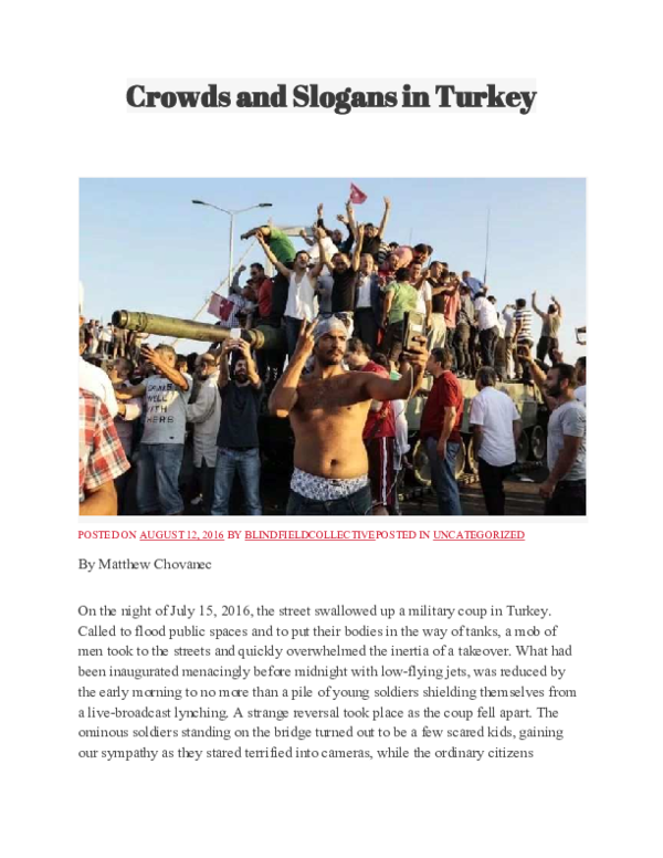 (PDF) Crowds and Slogans in Turkey