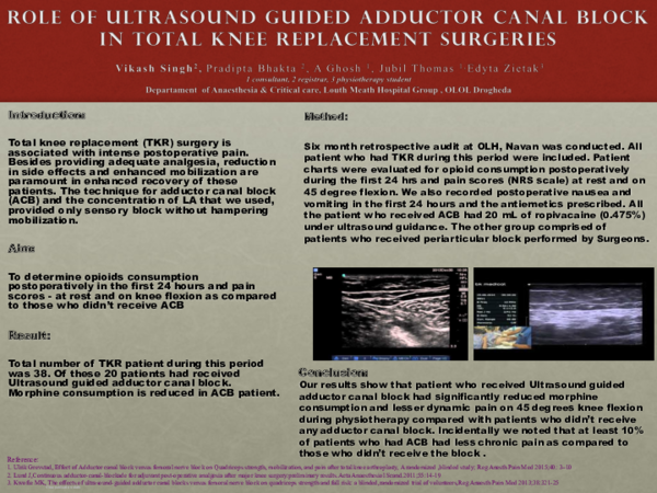 (PDF) Role of ultrasound guided adductor canal block in total knee ...