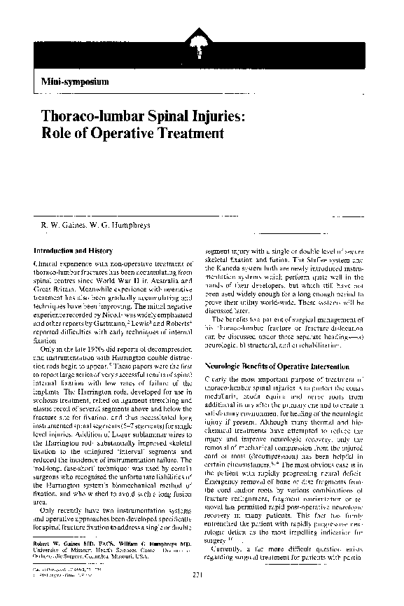 (PDF) Role of operative treatment