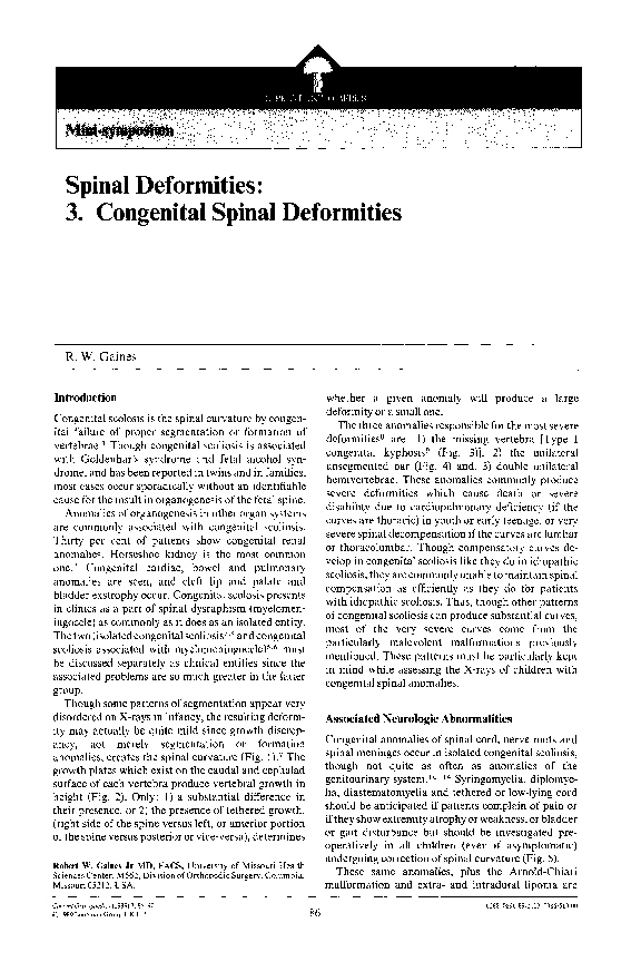 (PDF) Congenital spinal deformities