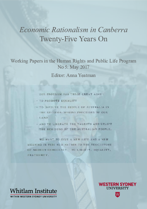 (PDF) Economic Rationalism in Canberra Twenty-Five Years On