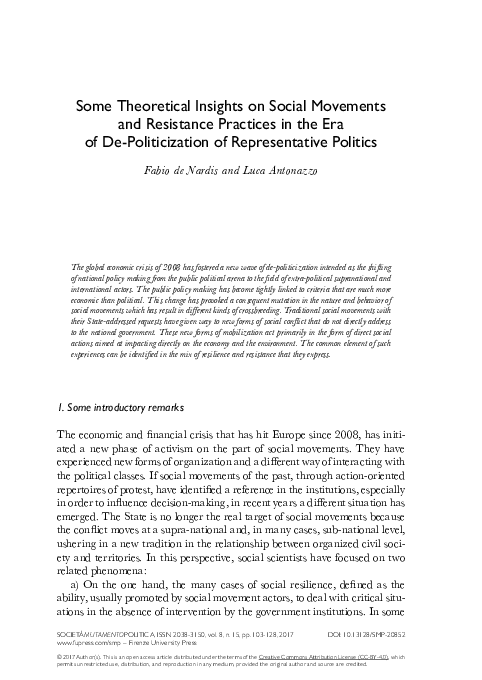 (PDF) Some Theoretical Insights on Social Movements and Resistance ...