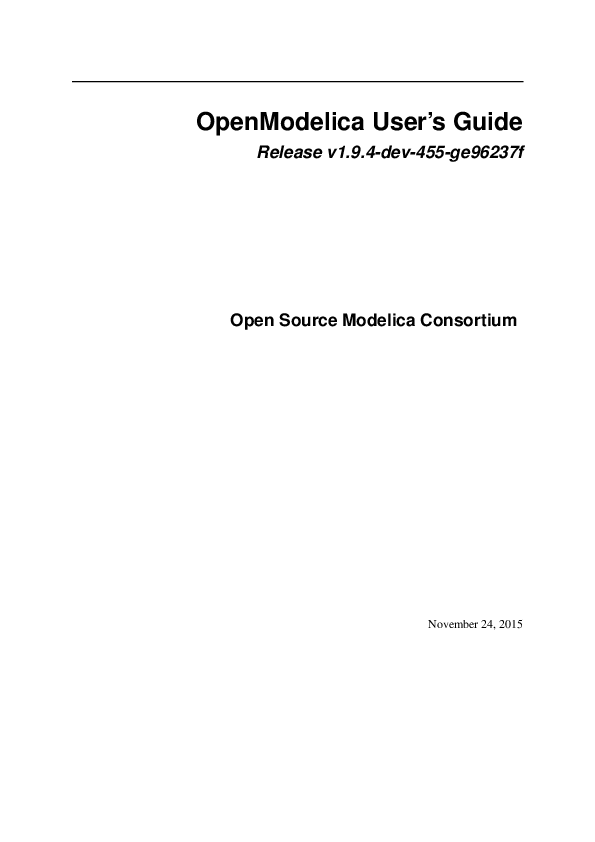 (PDF) OpenModelica User's Guide