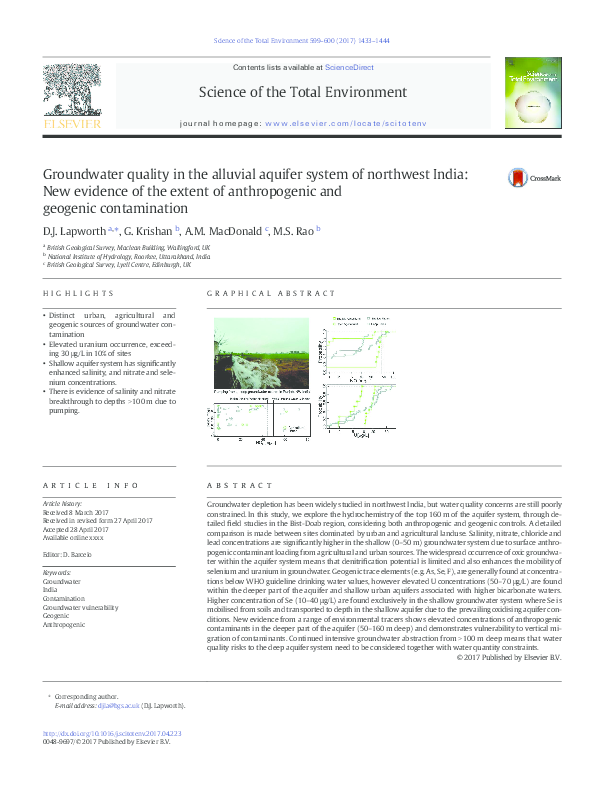 (PDF) Groundwater quality in the alluvial aquifer system of northwest ...