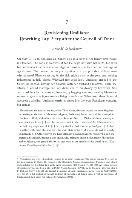 (PDF) 7 Revisioning Umiliana: Rewriting Lay Piety after the Council of ...