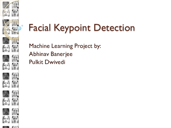 (PDF) Facial Keypoint Detection - Final Submission for 'Machine Learning'