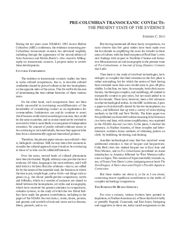 (PDF) Pre-Columbian Transoceanic Contacts