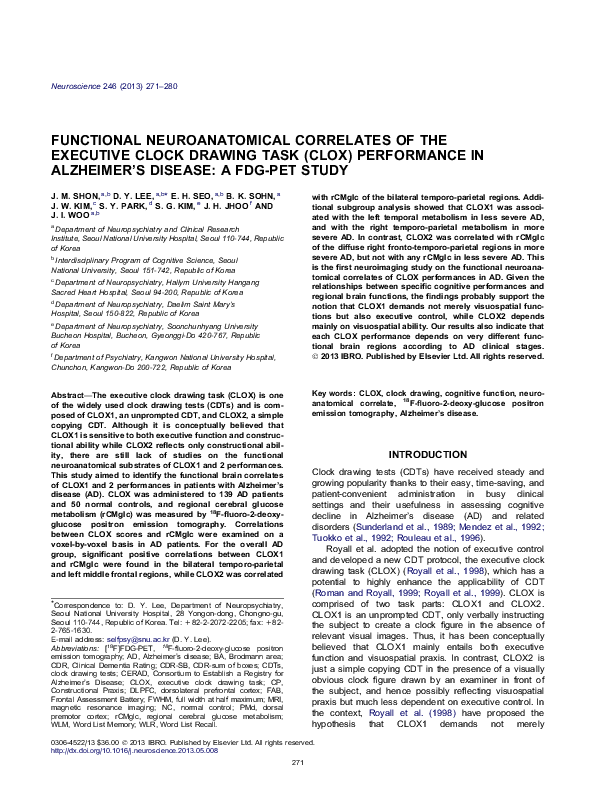 (PDF) FUNCTIONAL NEUROANATOMICAL CORRELATES OF THE EXECUTIVE CLOCK ...