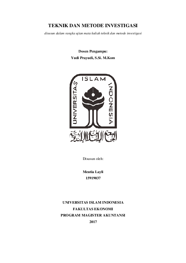 (DOC) TEKNIK DAN METODE INVESTIGASI (takehome test)