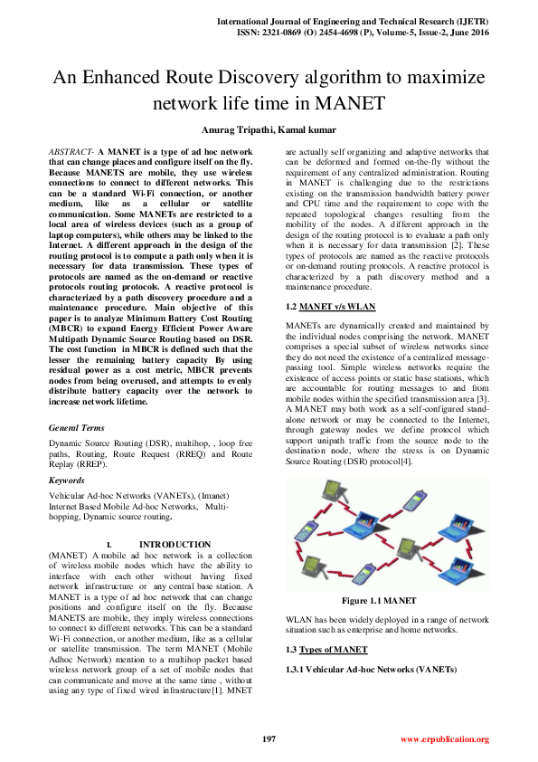(PDF) An Enhanced Route Discovery algorithm to maximize network life ...