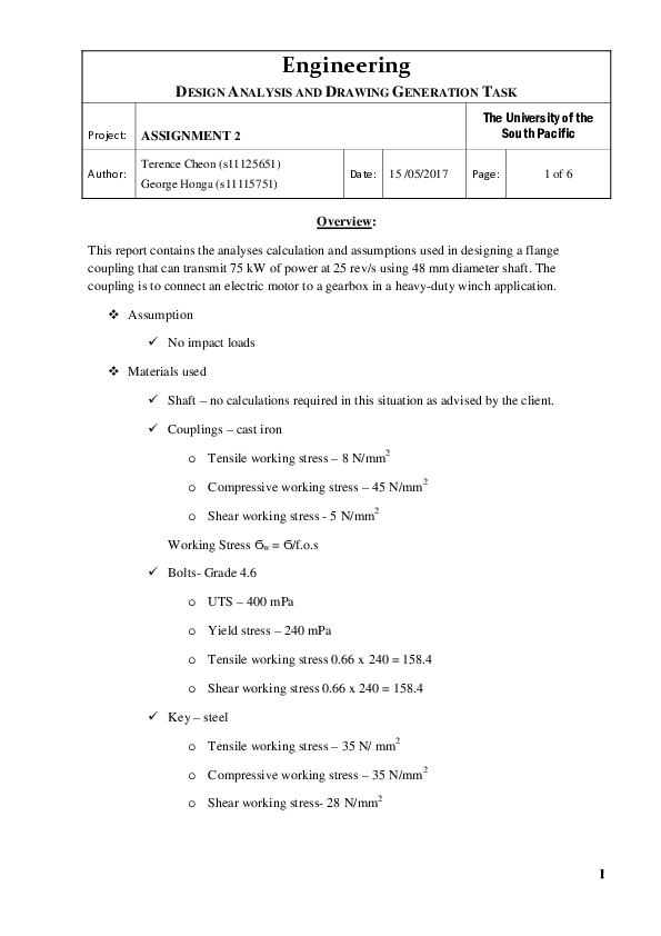 (PDF) Design Analysis of Flange Coupling for Winch