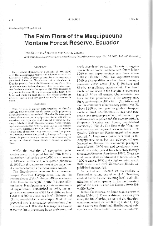 (PDF) The palm flora of the Maquipucuna montane forest reserve, Ecuador