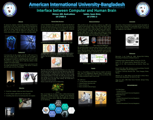 (PPT) Poster Presentation on Interface between Human brain and Computer