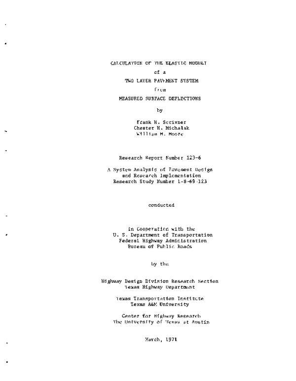 Pdf Calculation Of The Elastic Moduli Of A Two Layer Pavement System