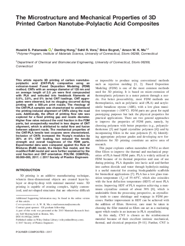 (PDF) The Microstructure and Mechanical Properties of 3D Printed Carbon ...