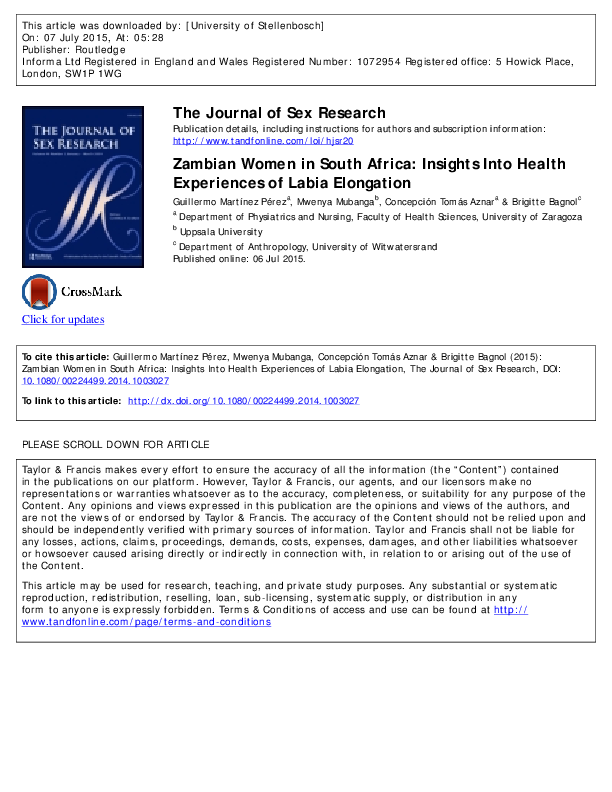 (PDF) Zambian Women in South Africa: Insights Into Health Experiences ...