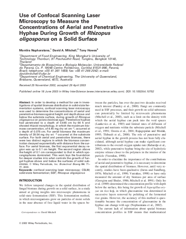(PDF) Use of confocal scanning laser microscopy to measure the ...