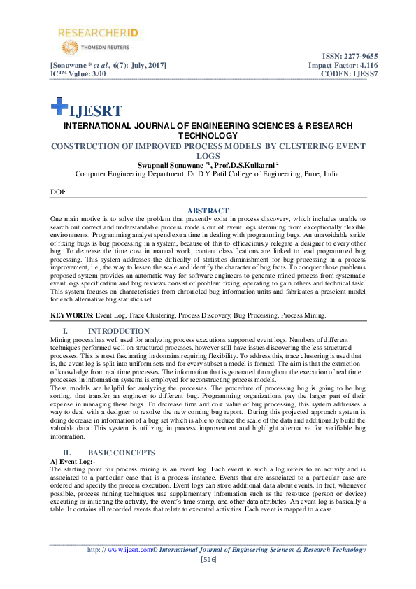 Pdf Construction Of Improved Process Models By Clustering Event Logs