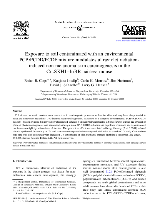 (PDF) Exposure to soil contaminated with an environmental PCB/PCDD/PCDF ...